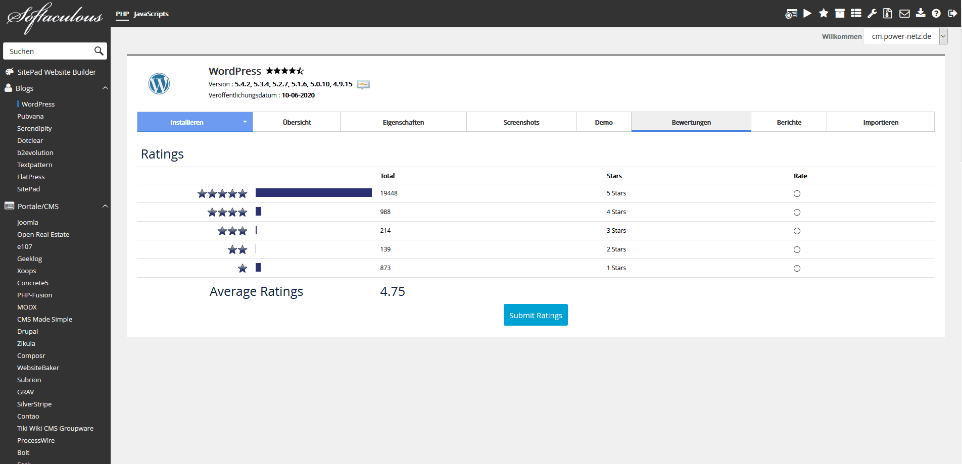 Softaculous für Plesk | Power-Netz
